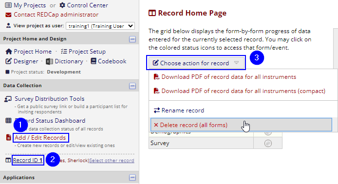 Q: How do I delete a record? | REDCap Core Q: How do I delete a record? | REDCap Core